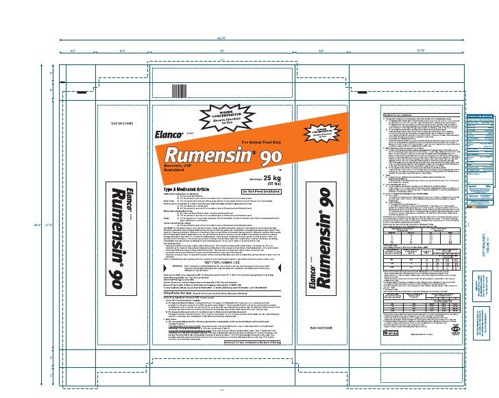 Elanco Rumensin 90 Label