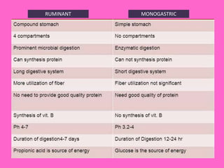 Ruminants VS Monogastrics | PPTX