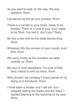 135 Rumi quotes - love, beauty, inspiration | PDF
