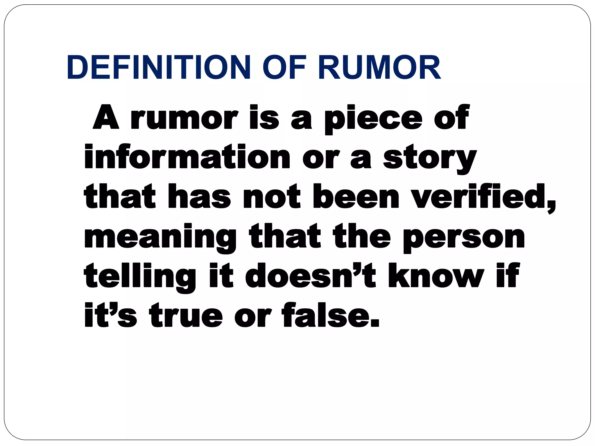 Rumor | PPT