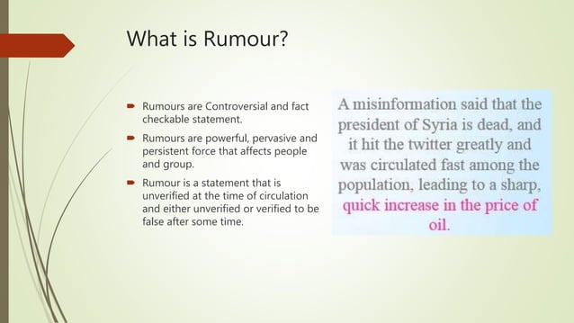 Rumour detection | PPT