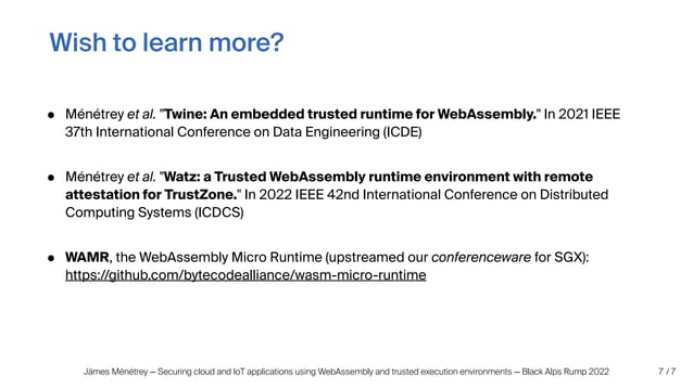 Securing Cloud And Iot Applications Using Webassembly And Trusted Execution Environments