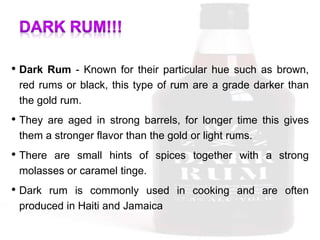 Rum ppt | PPTX | Alcoholic Beverages | Food & Drink