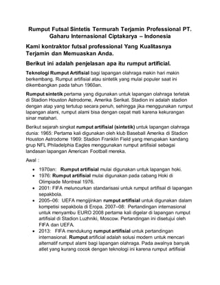 Rumput futsal termurah dari gic | DOCX