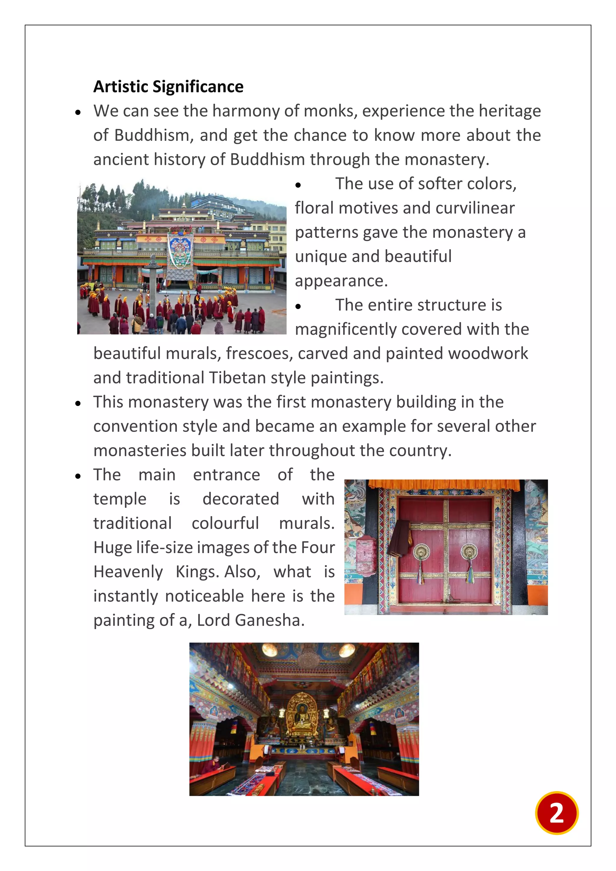 Rumtek Monastery Architecture | PDF