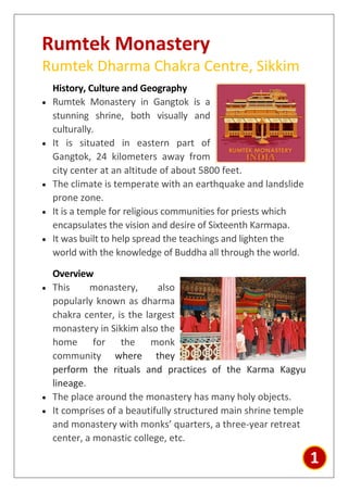 Rumtek Monastery Architecture | PDF