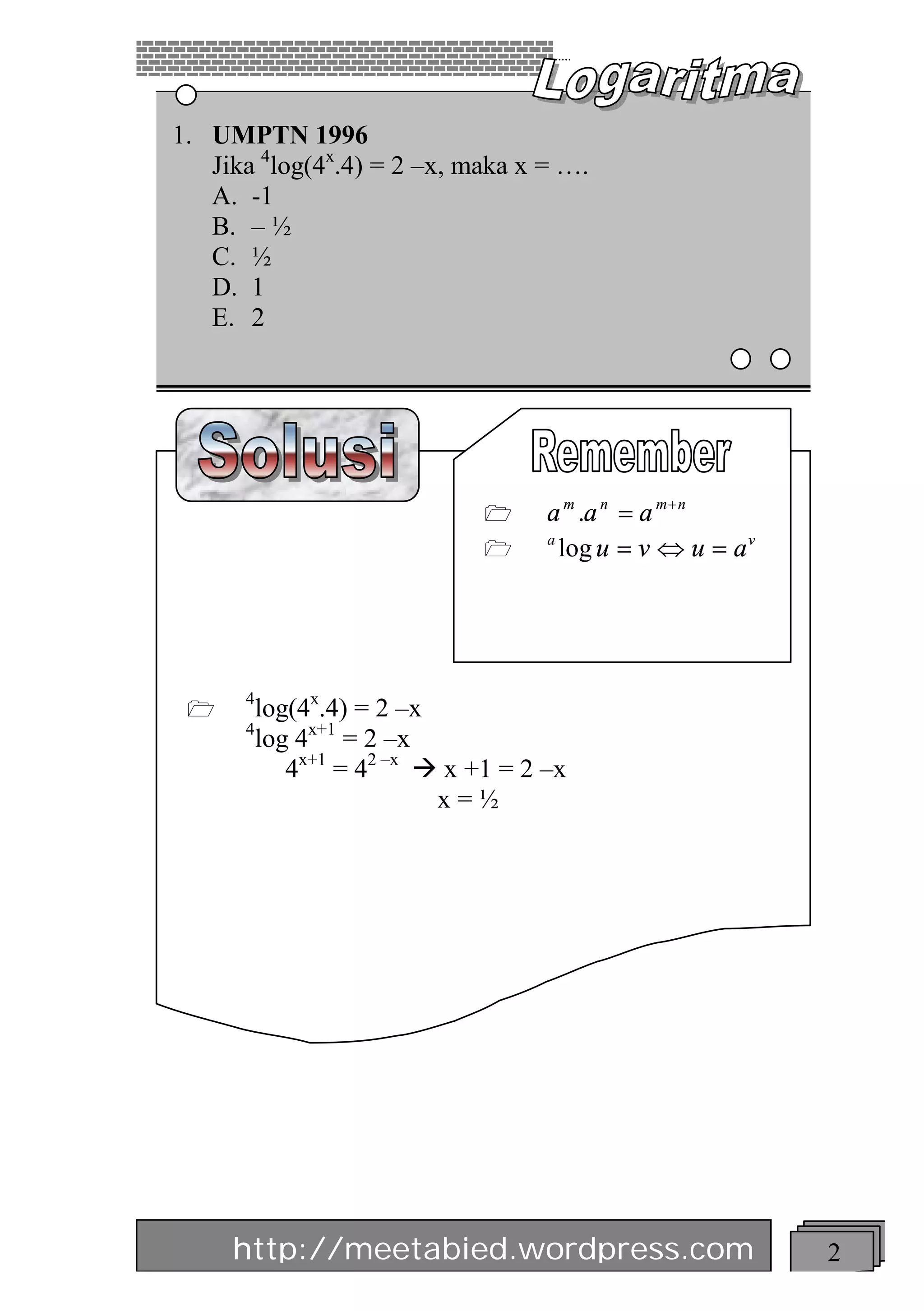 Rumus cepat-matematika-logaritma | PDF