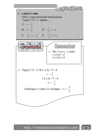 Rumus cepat-matematika-logaritma | PDF