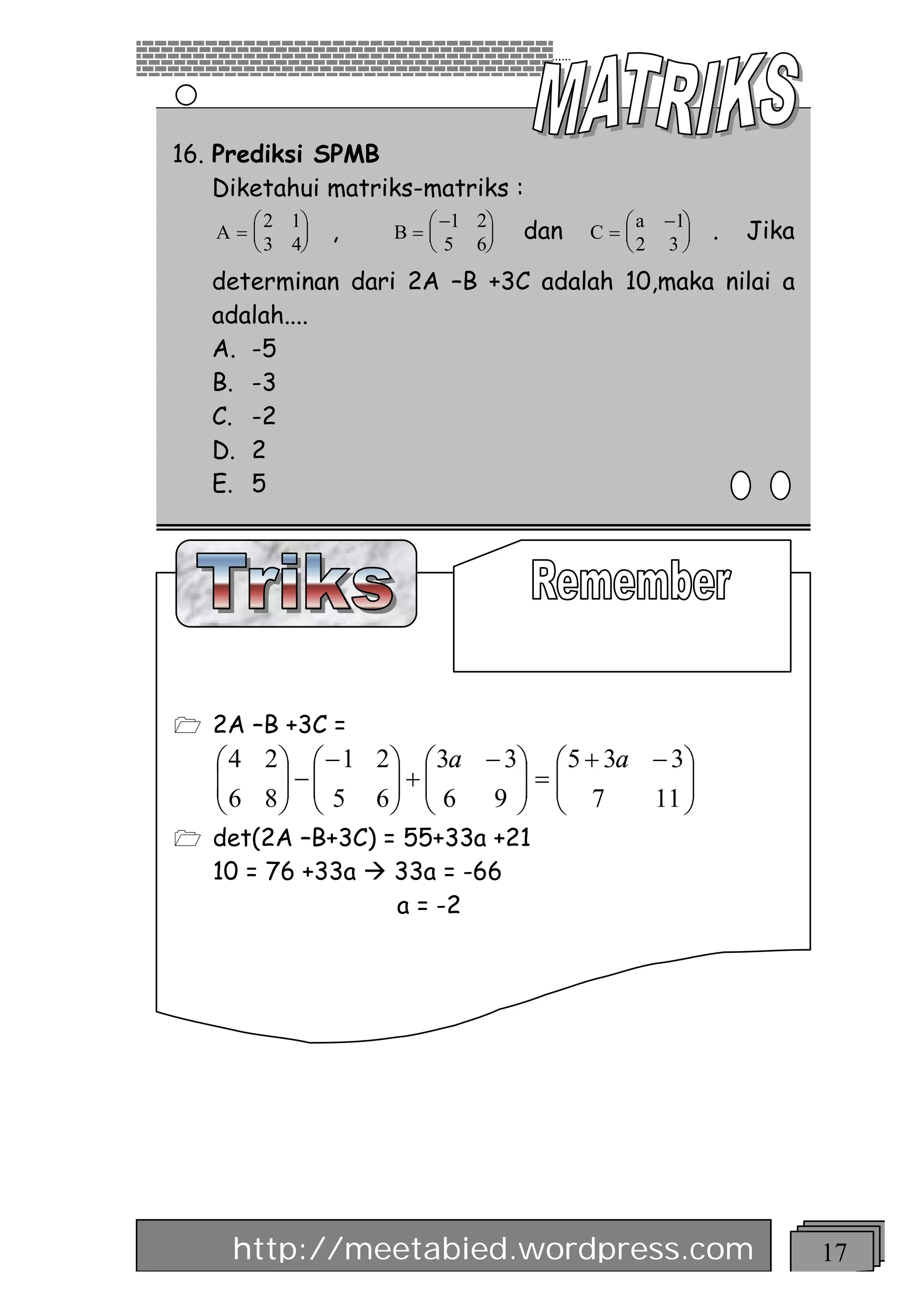 Rumus cepat-matematika-matriks | PDF
