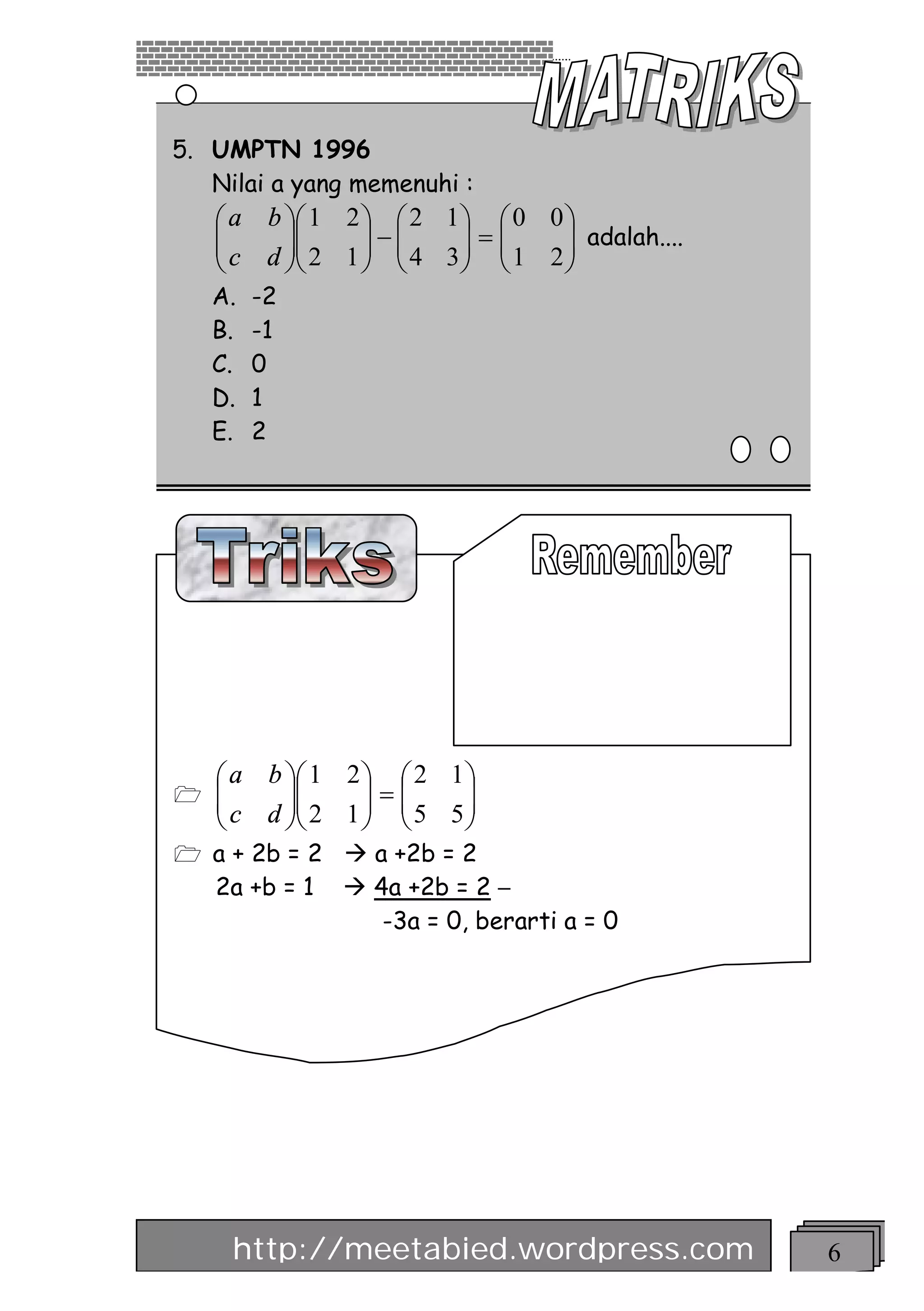 Rumus cepat-matematika-matriks | PDF