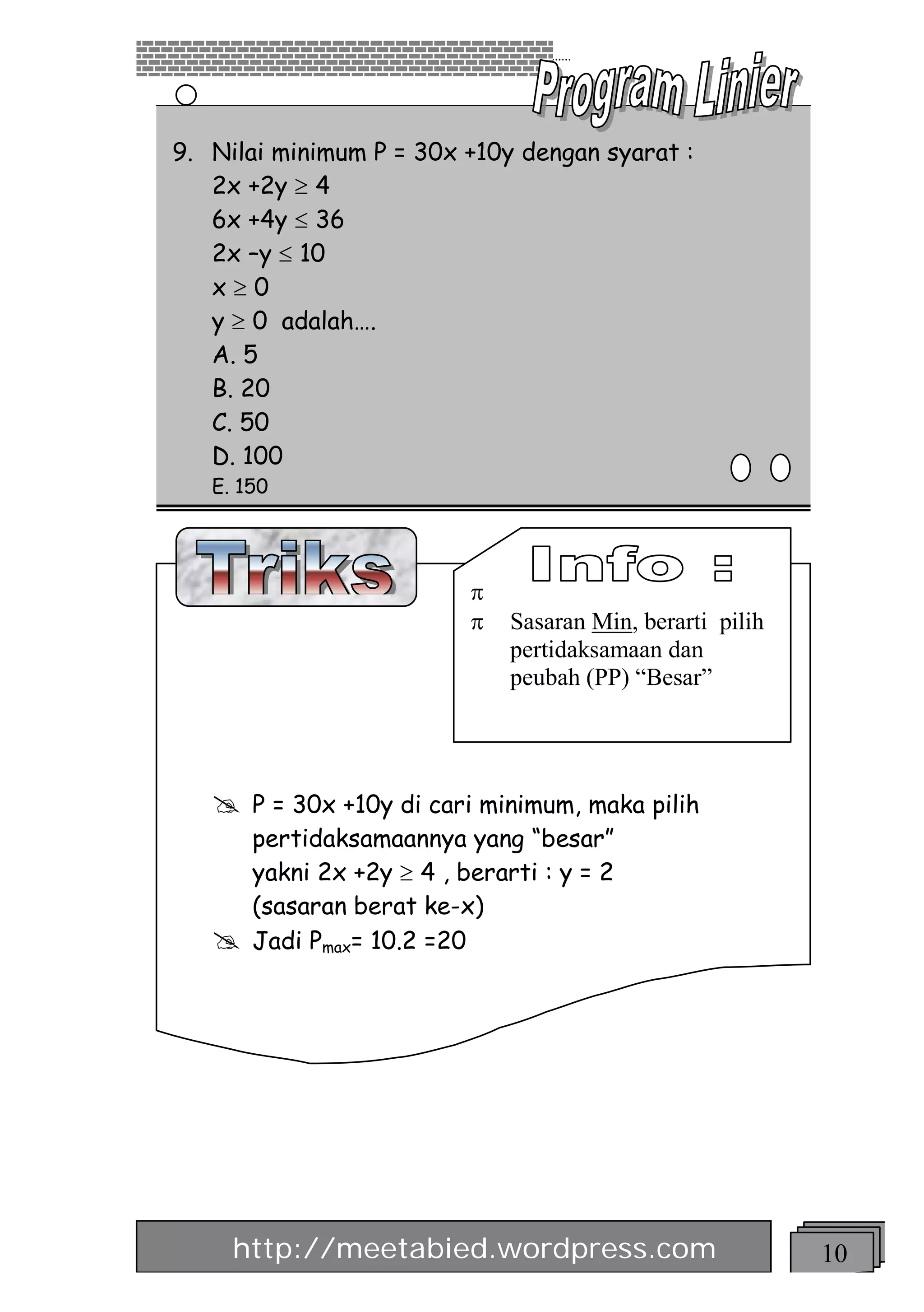 Rumus cepat-matematika-program-linear(2) | PDF