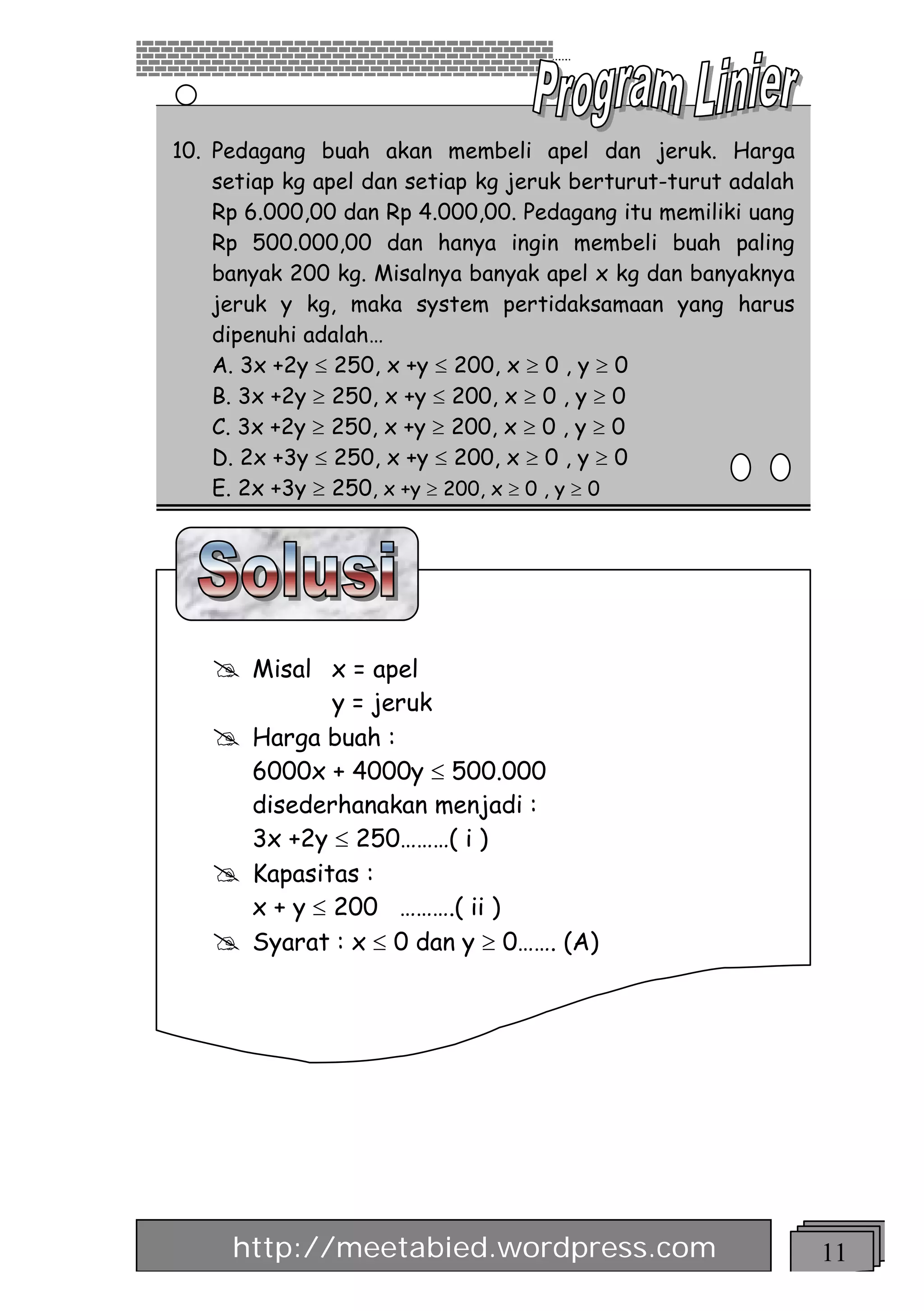 Rumus cepat-matematika-program-linear(2) | PDF