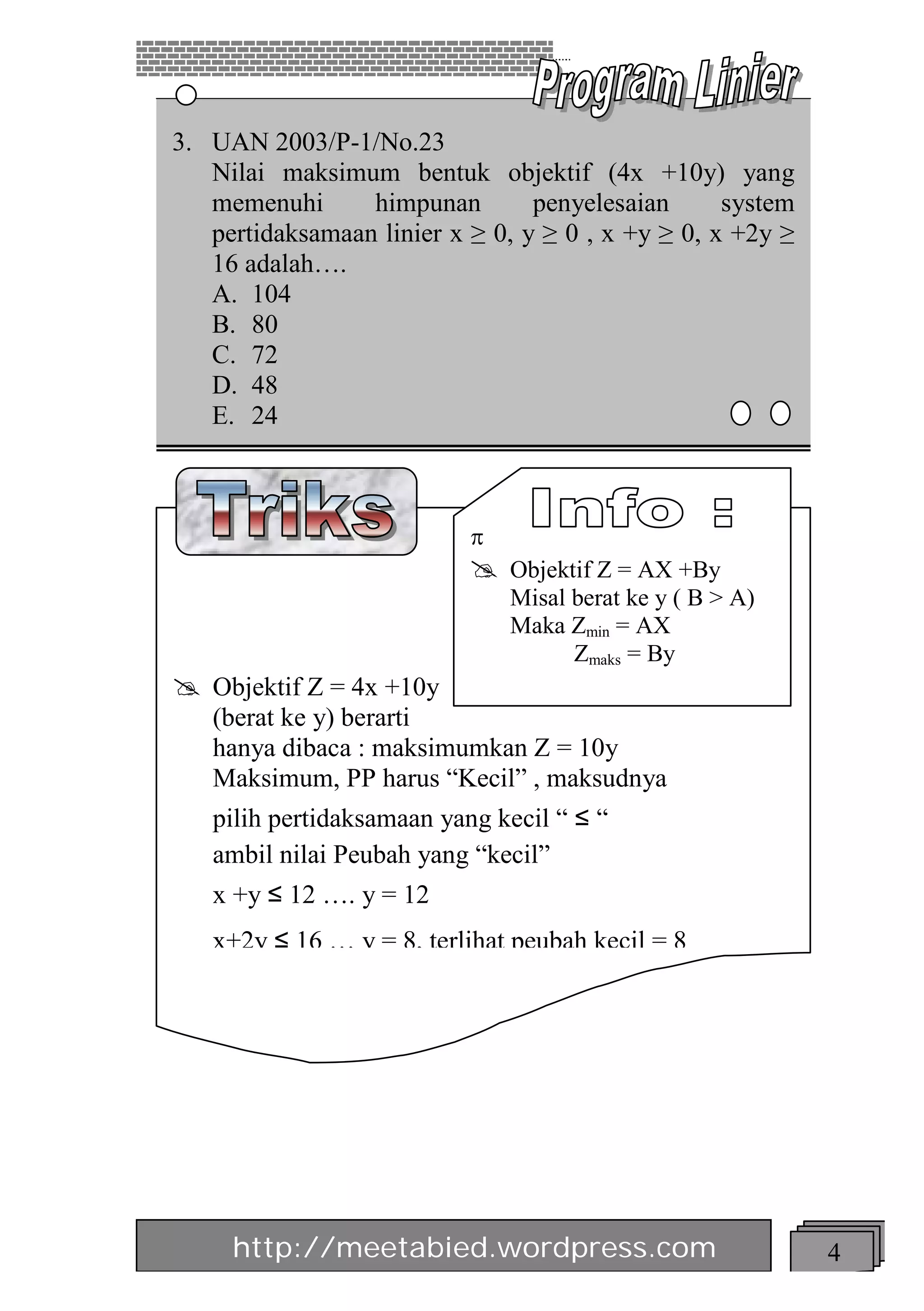 Rumus cepat-matematika-program-linear(2) | PDF