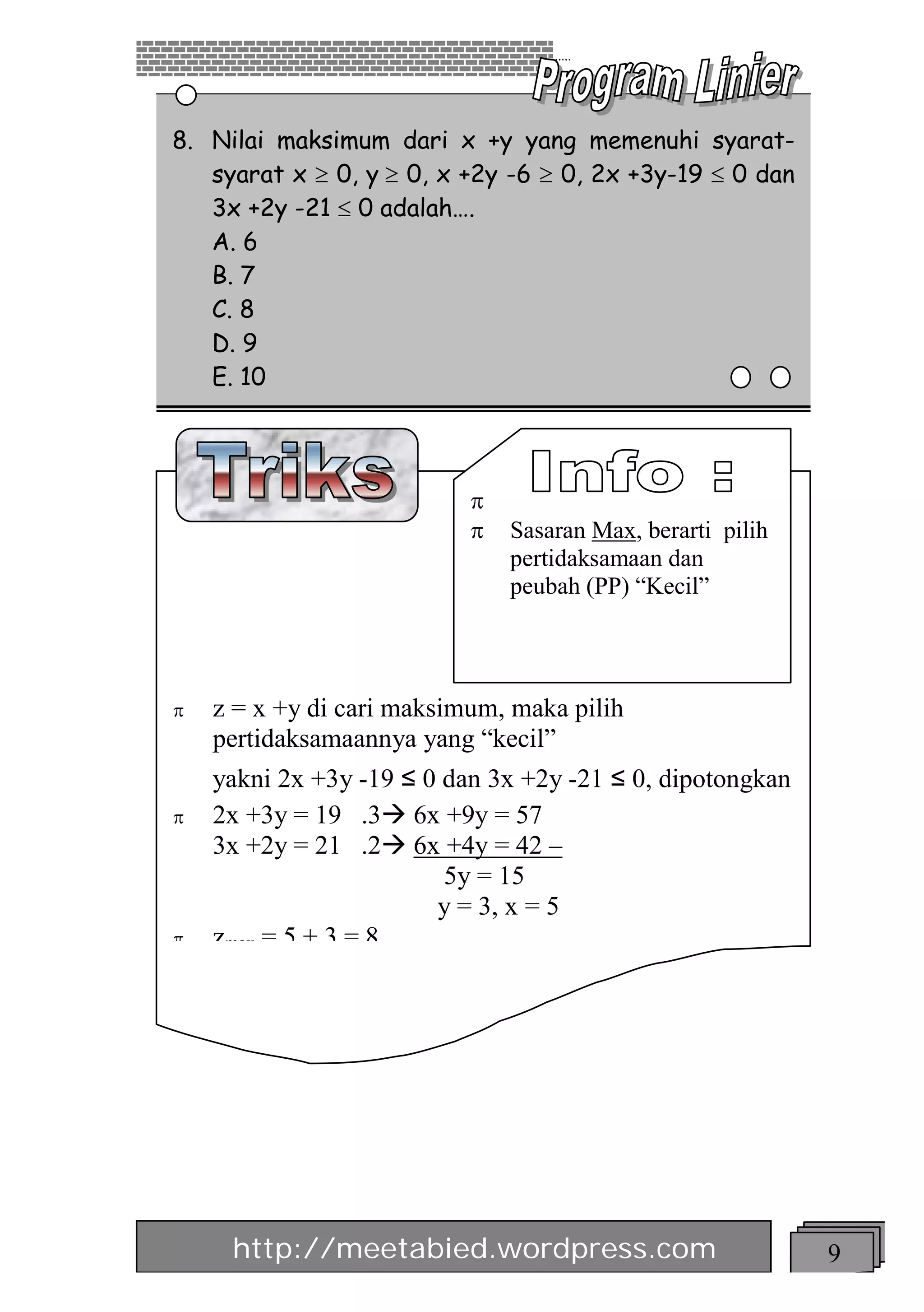 Rumus cepat-matematika-program-linear(2) | PDF