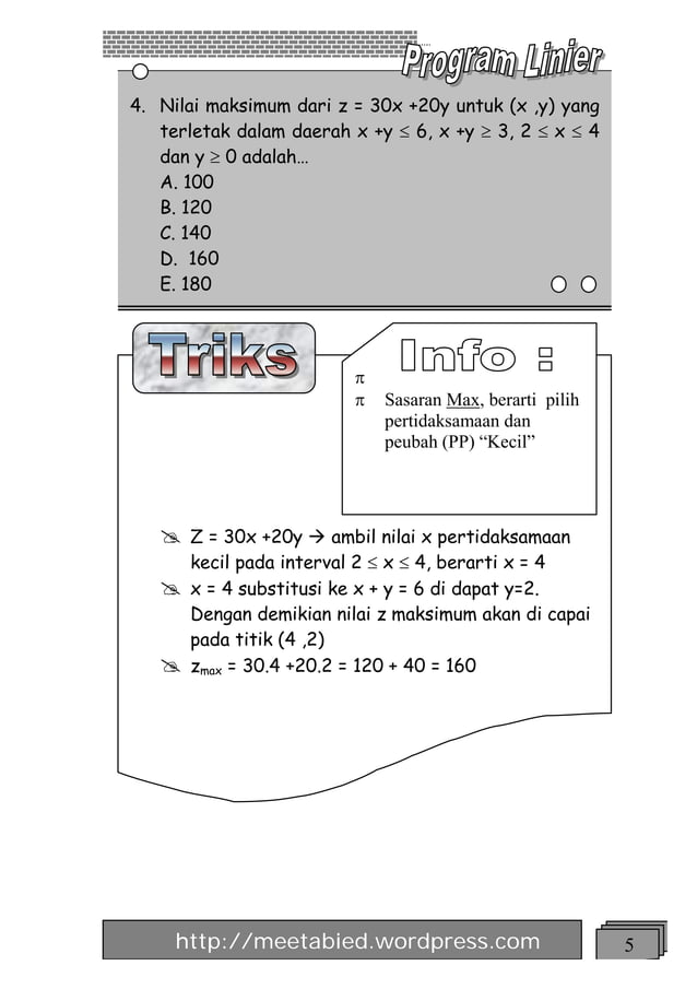 Rumus cepat-matematika-program-linear(2) | PDF
