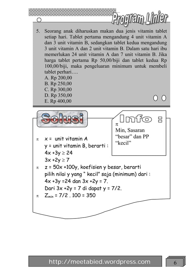 Rumus cepat-matematika-program-linear(2) | PDF