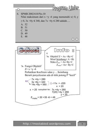 Rumus cepat-matematika-program-linear(2) | PDF