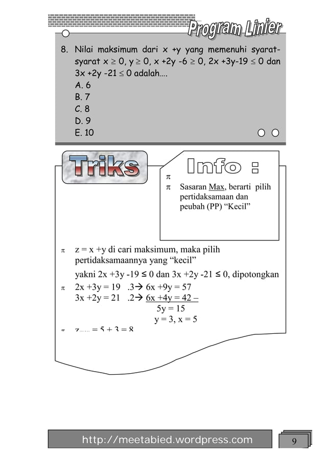 Rumus cepat-matematika-program-linear(2) | PDF