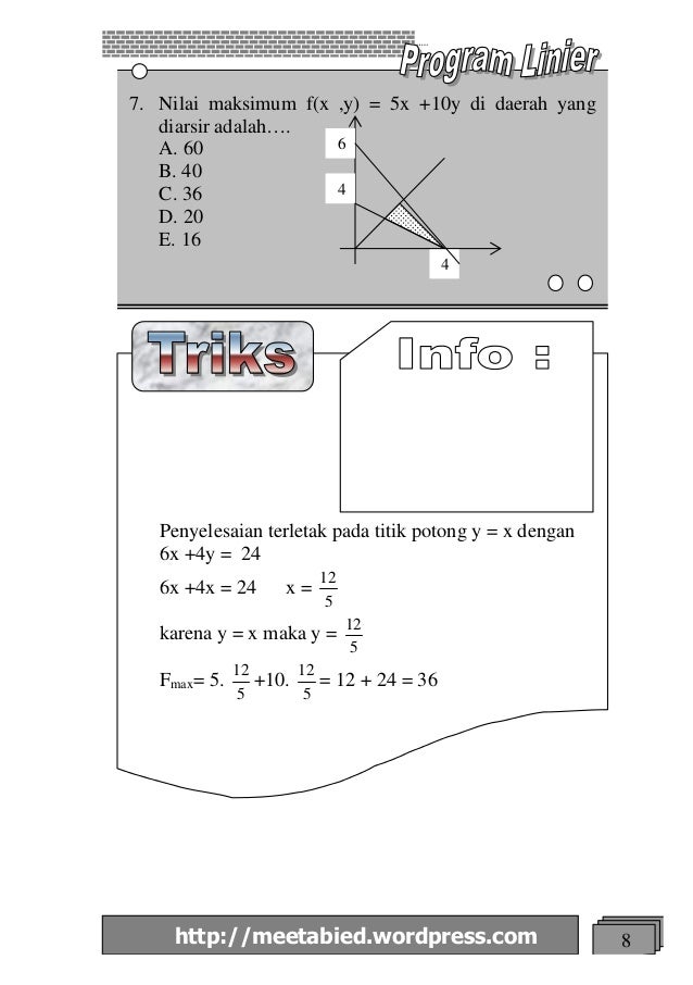 Program Linear Metode Grafik Lembar Edu Riset