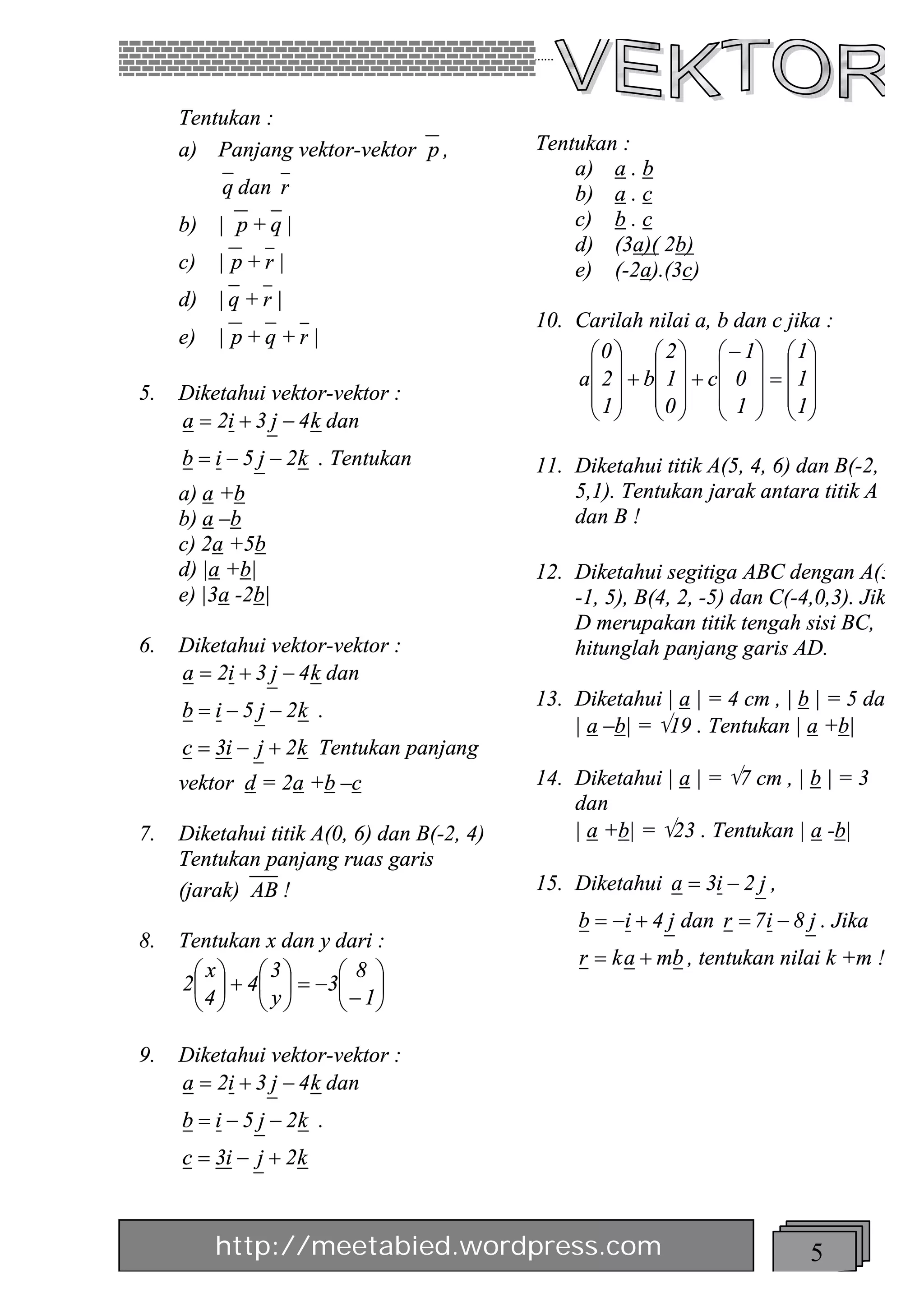 Rumus cepat-matematika-vektor | PDF