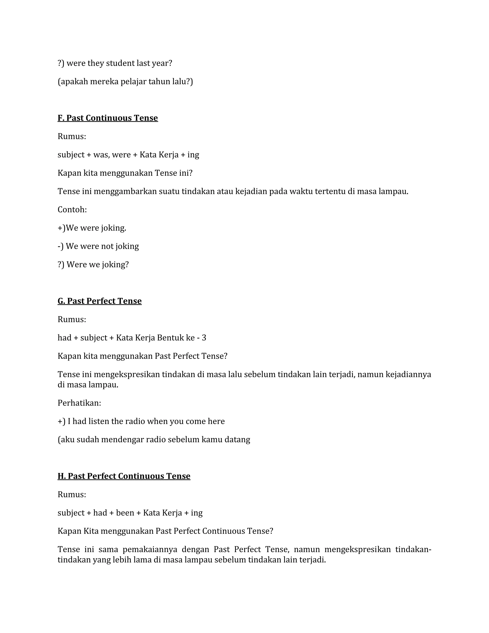 Rumus 16 tenses | DOCX