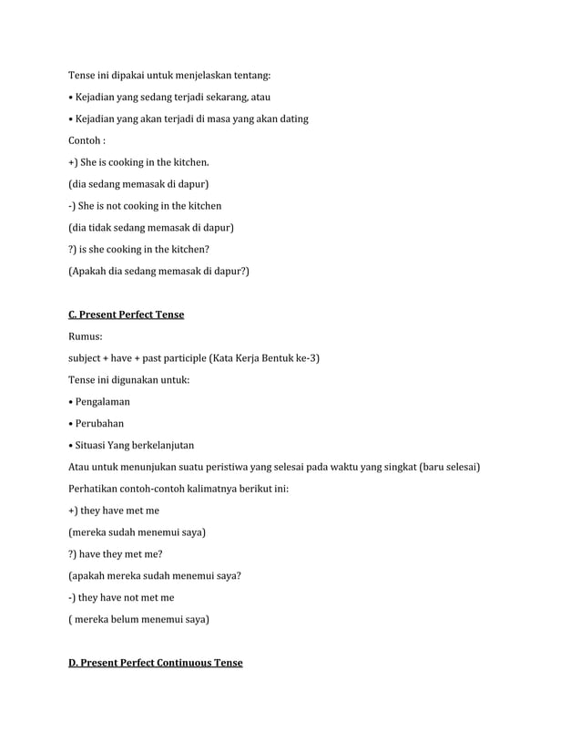 Rumus 16 tenses | DOCX