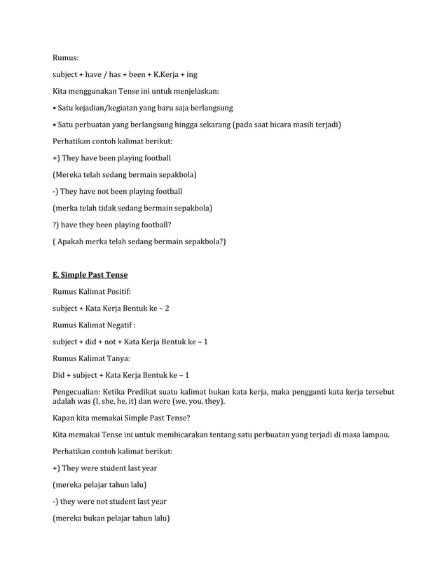 Rumus 16 tenses | DOCX