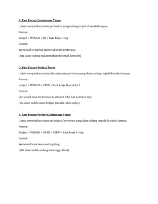 Rumus 16 tenses | DOCX