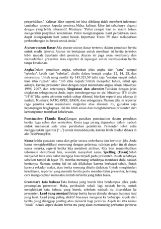 Rumus 5 c untuk penulisan berita tv | PDF