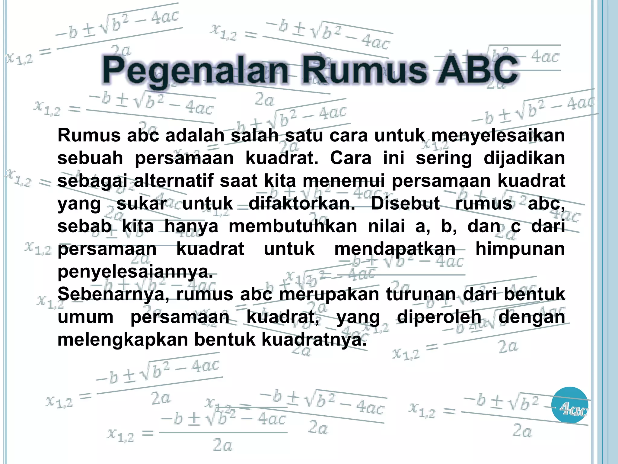 Rumus abc | PPTX