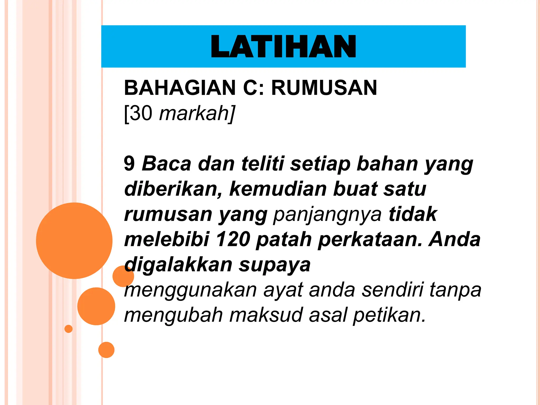 TEKNIK MENULIS RUMUSAN B MELAYU KERTAS 2 SPM | PPTX