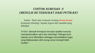 Teknik penulisan rumusan bagi sekolah menengah, pemahaman tentang cara ...