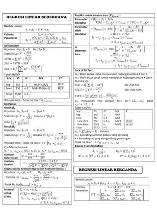 Rumus Analisis Regresi | PDF