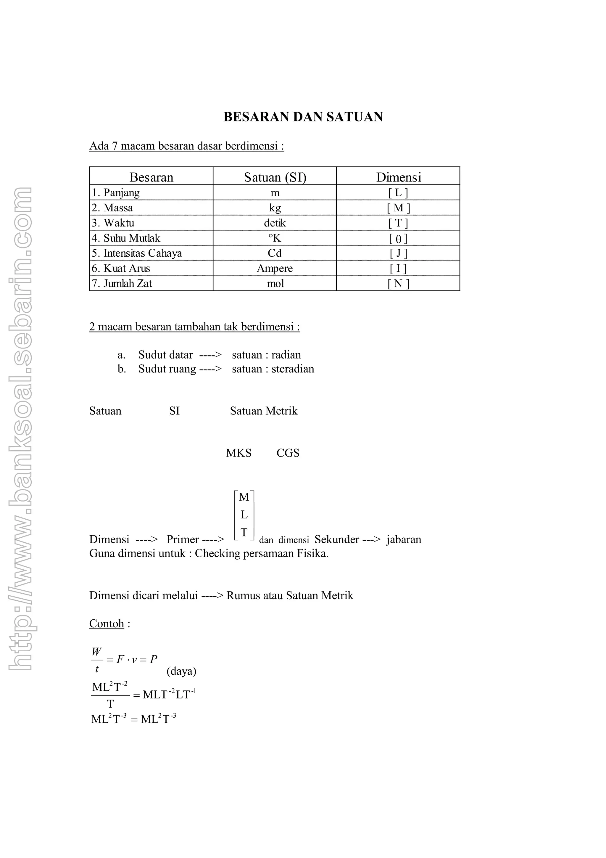 Rumus besaran dan satuan | PDF