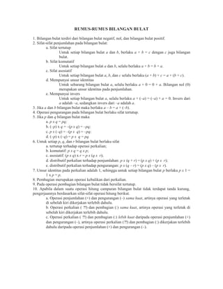 rumus bilangan bulat | PDF