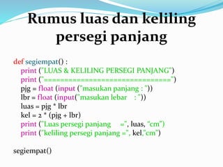 Rumus dasar python buatan nova | PPTX