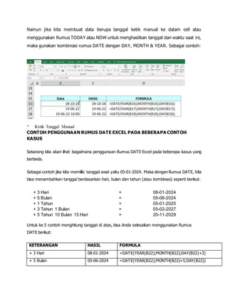 Rumus DATE Excel | PDF