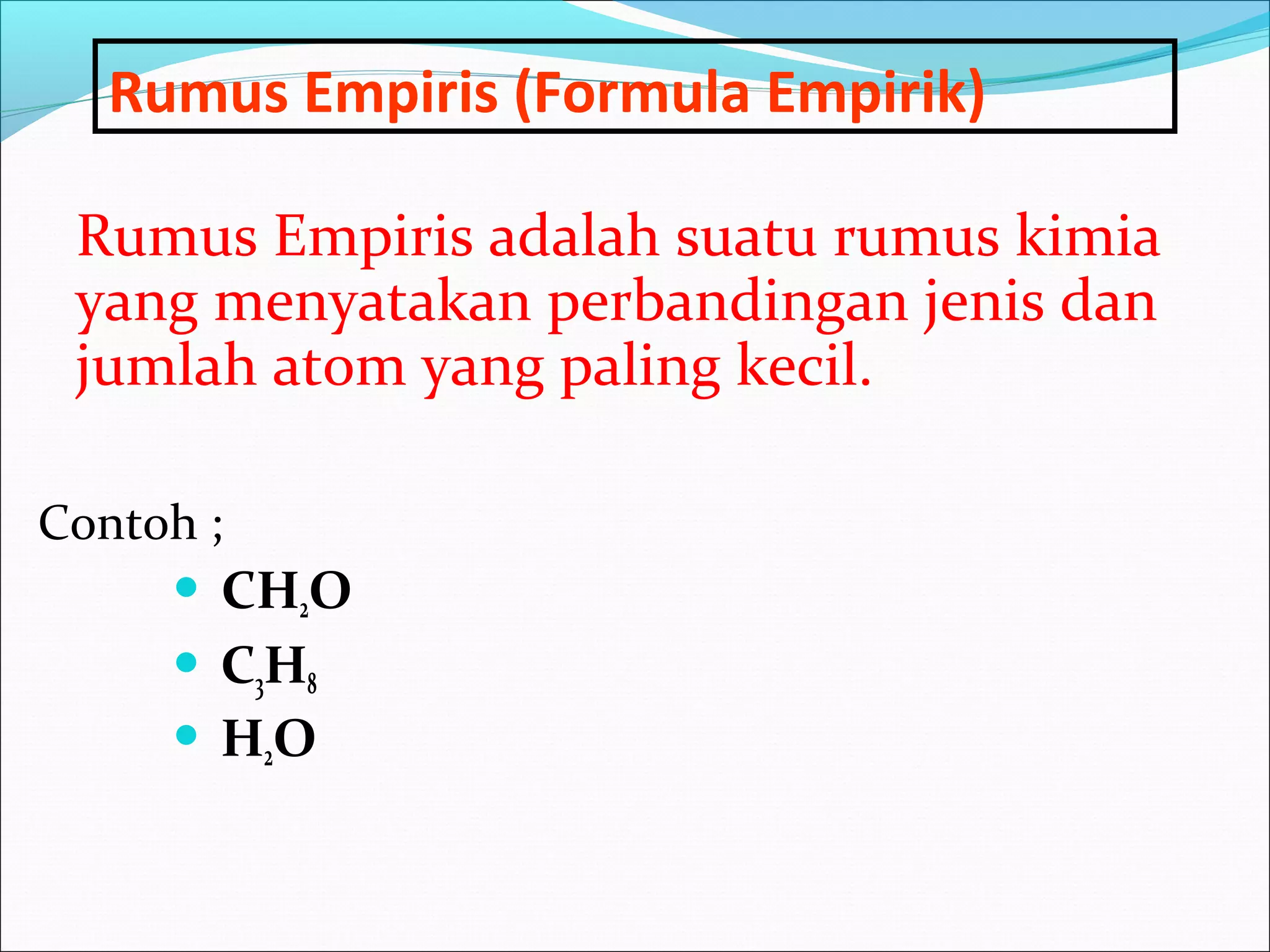 Rumus empiris dan rumus molekul ok | PPT