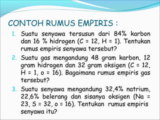 Rumus empiris dan rumus molekul ok | PPT