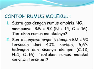 Rumus empiris dan rumus molekul ok | PPT