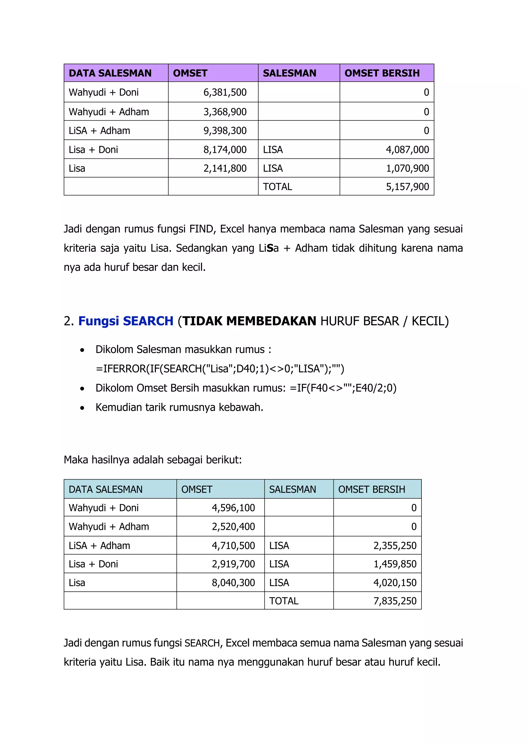 Rumus FIND & SEARCH pada EXCEL | PDF