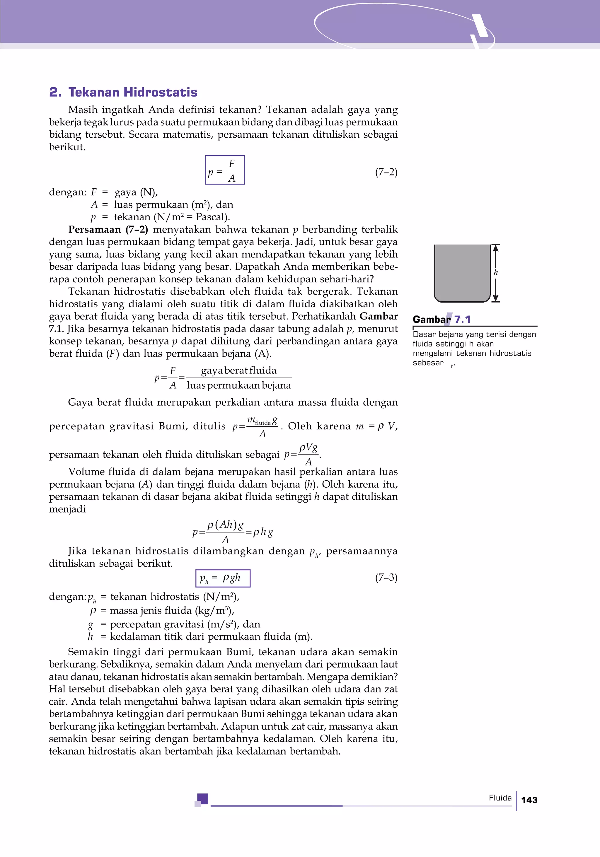 Rumus fluida statis dan fluida dinamis | PDF