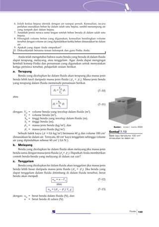 Rumus fluida statis dan fluida dinamis | PDF