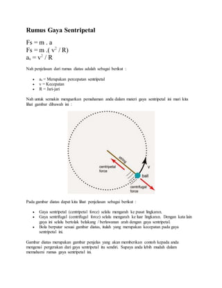 Rumus gaya sentripetal | DOCX