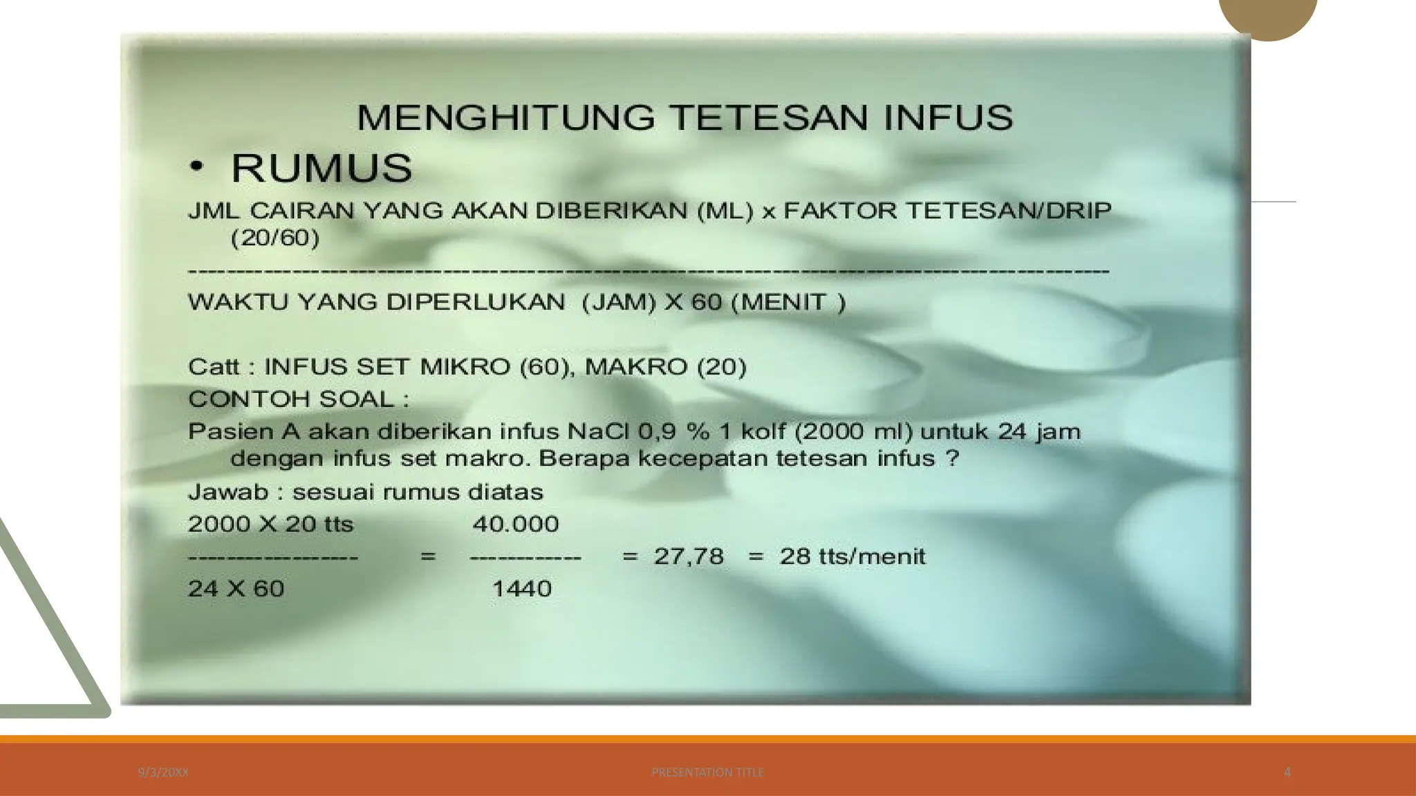 rumus infus dan balance cairan IWL DAN DIURESIS | PPTX