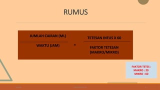 rumus infus dan balance cairan IWL DAN DIURESIS | PPTX