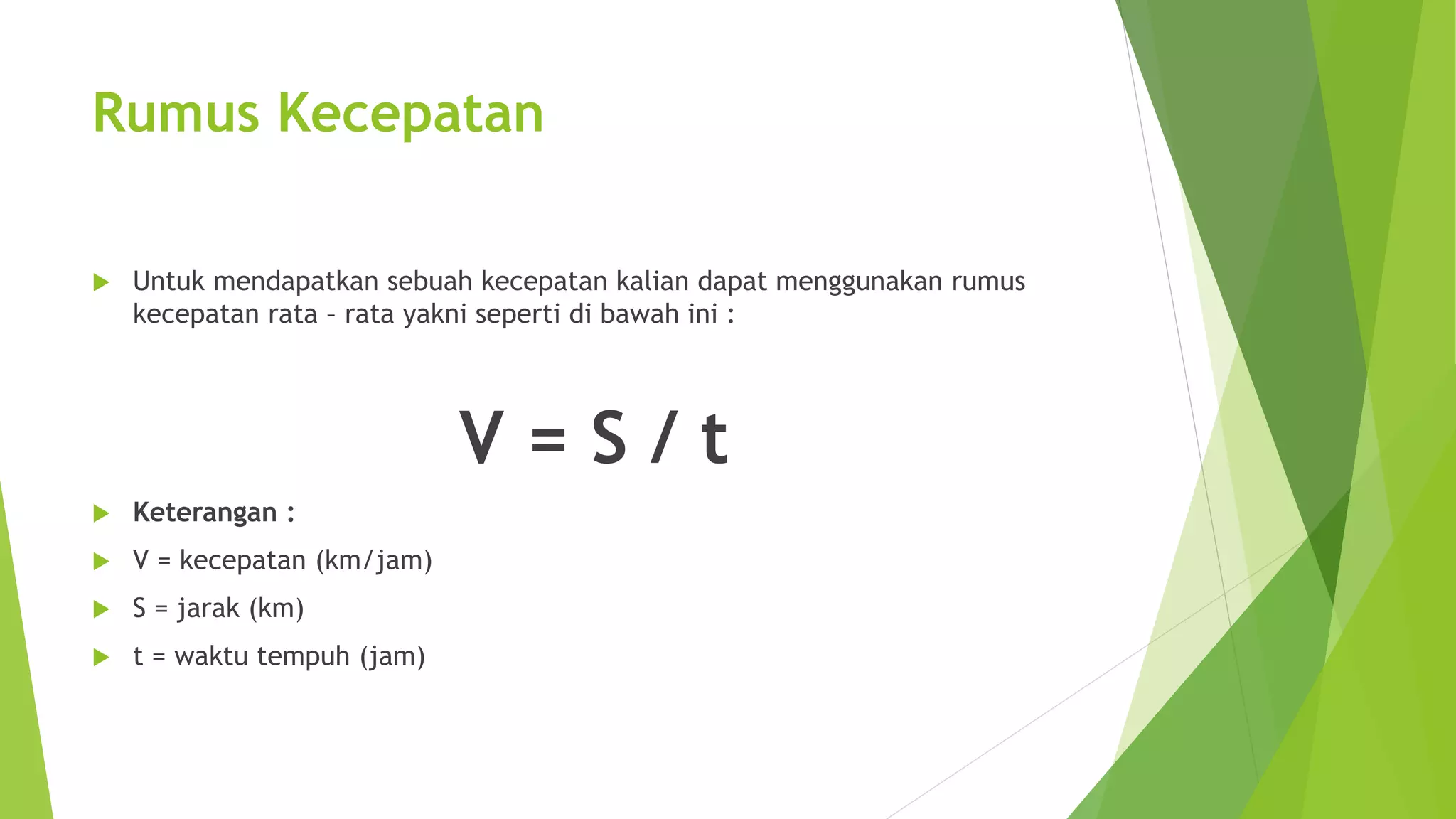 Rumus kecepatan power poin | PPTX