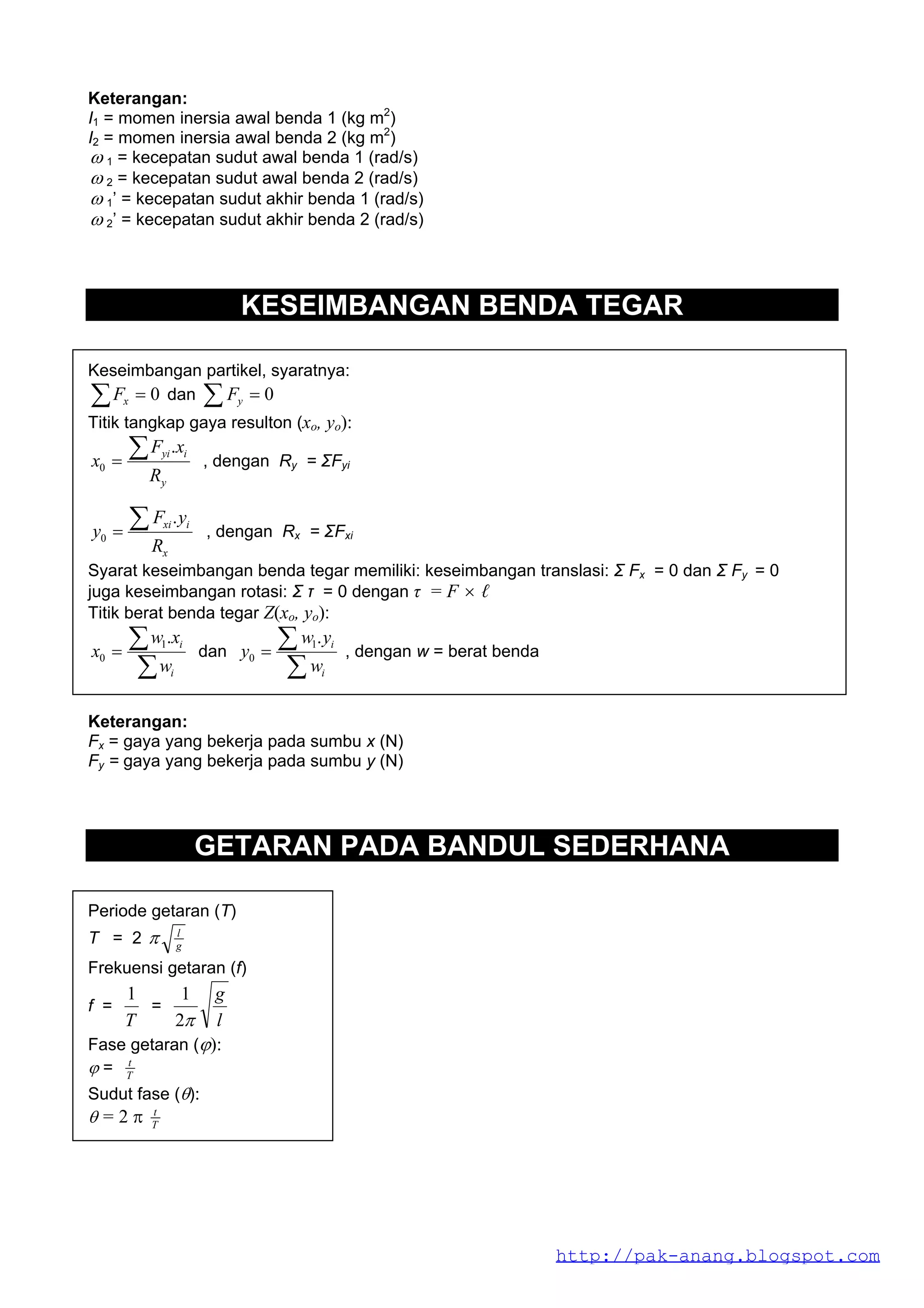 rumus lengkap fisika sma | PDF