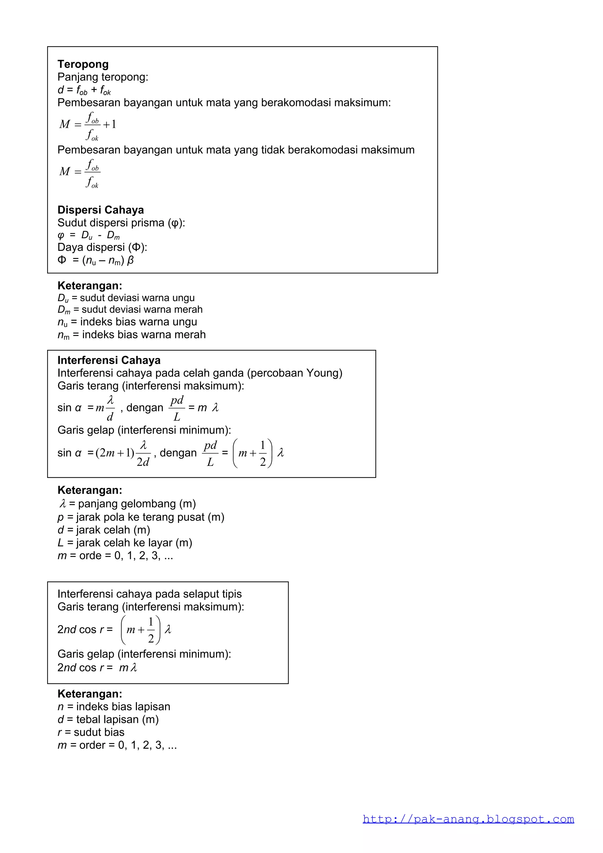 rumus fisika sma lengkap | PDF