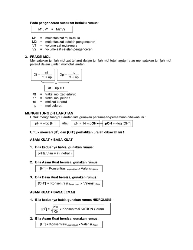 Rumus lengkap kimia sma | PDF